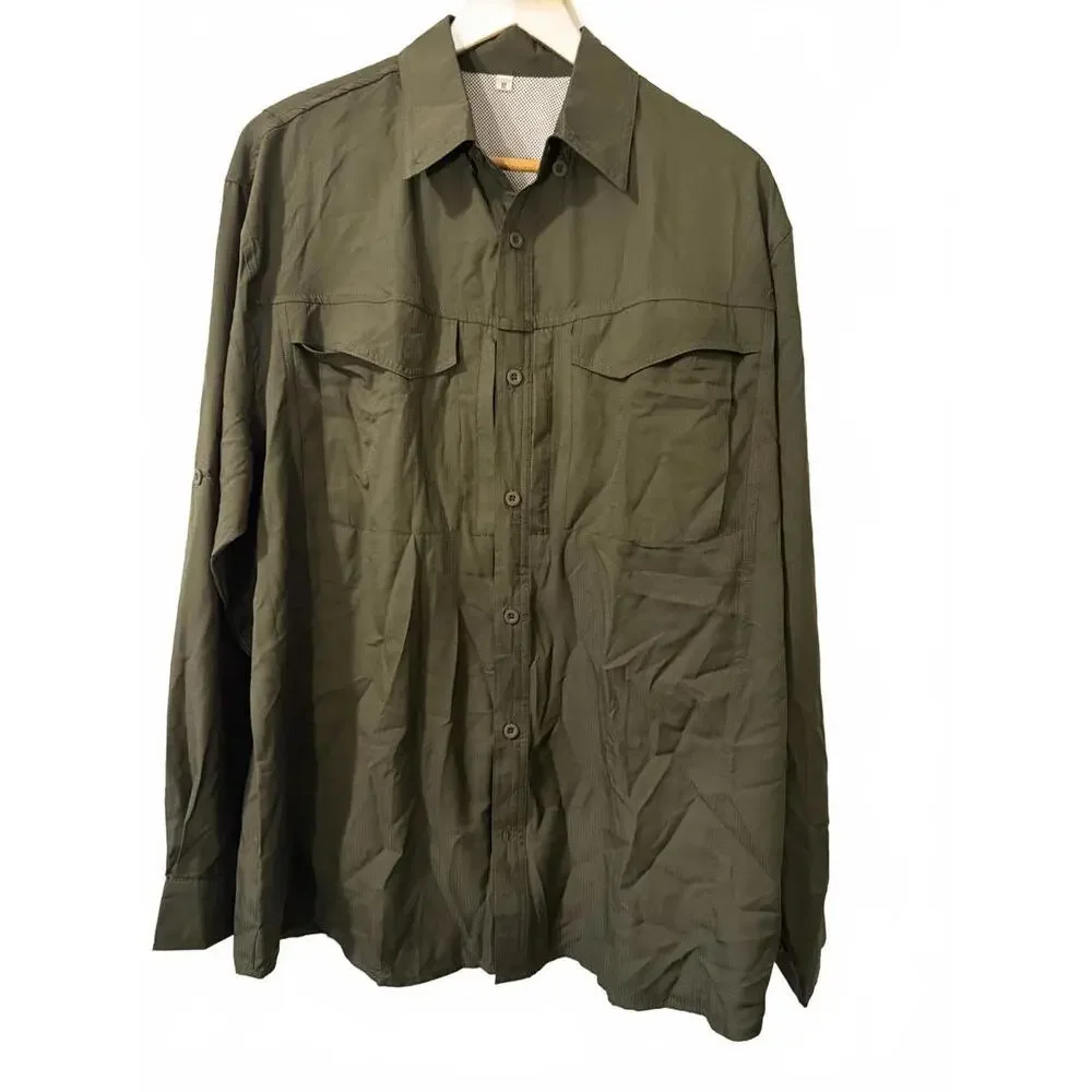 Shirts | Mixtiq Mens Casual Long Sleeve Buttonup Shirt Vented Upf 4 ...